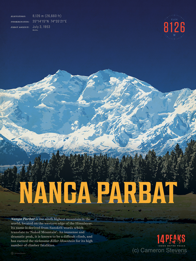 Nanga Parbat Poster by Cameron Stevens Wall Art