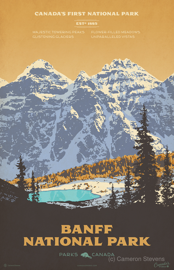 Banff National Park Poster by Cameron Stevens Wall Art