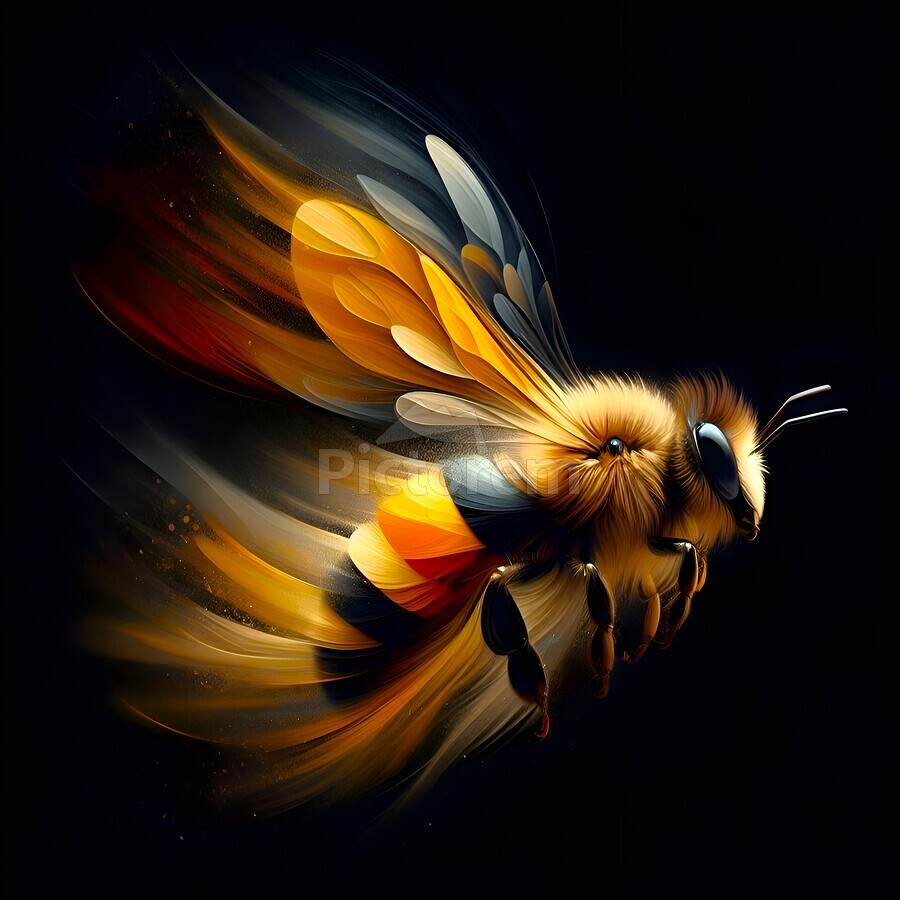 Bumble Bee in Flight by The Light Touch Wall Art