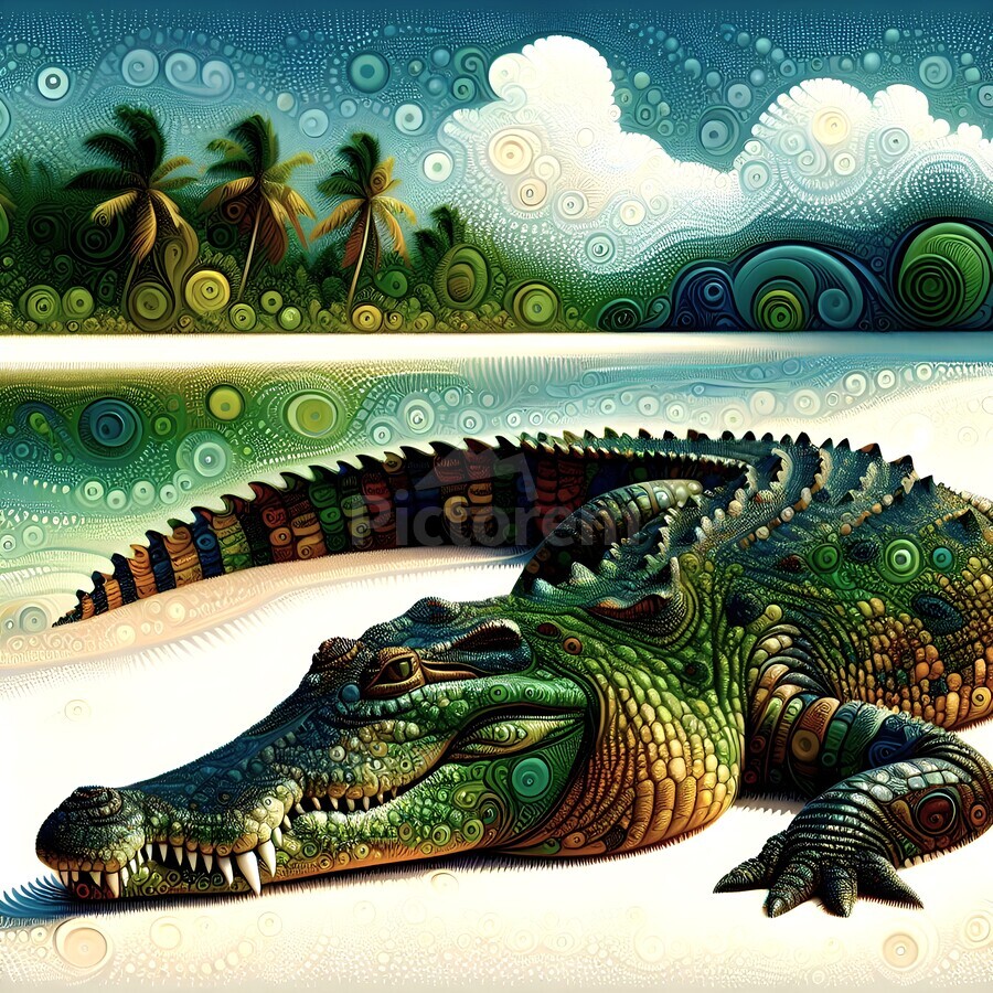 Salty Crocodile by The Light Touch Wall Art