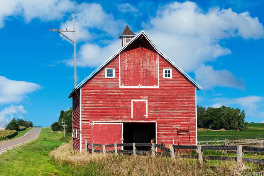Barn Takes Right Of Way Precedence by Garald Horst Wall Art