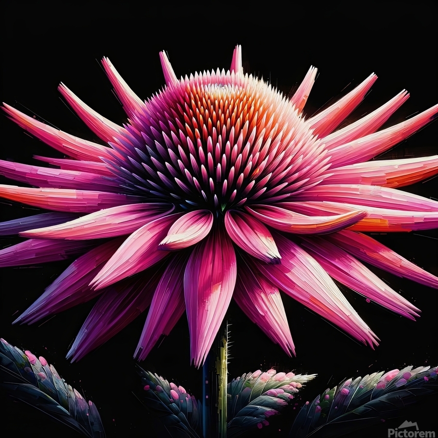 ai artist debra amerson plant artistry pink cone by Debra Amerson Wall Art