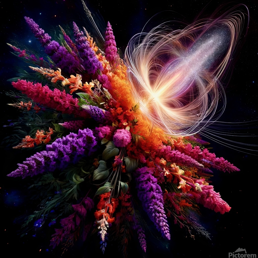 ai artist debra amerson plant artistrysuper nova by Debra Amerson Wall Art