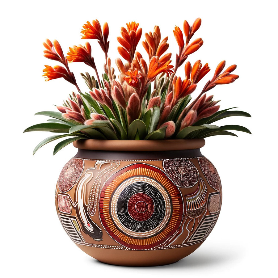 tiny dot aboriginal art ceramic pot by Debra Amerson Wall Art