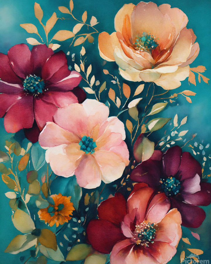 1 simple flower with 9 big petals around the heart of the flower. the ...