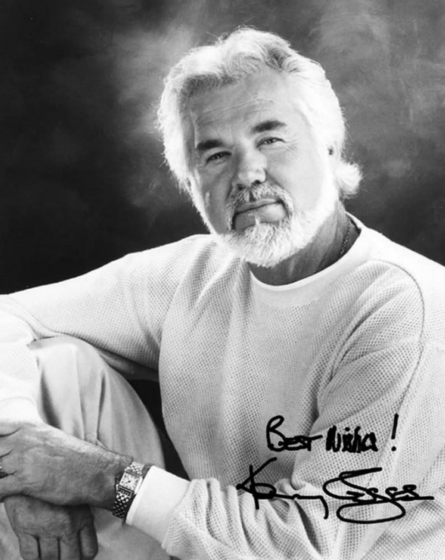 Kenny Rogers Autograph Portait by Smithson Wall Art