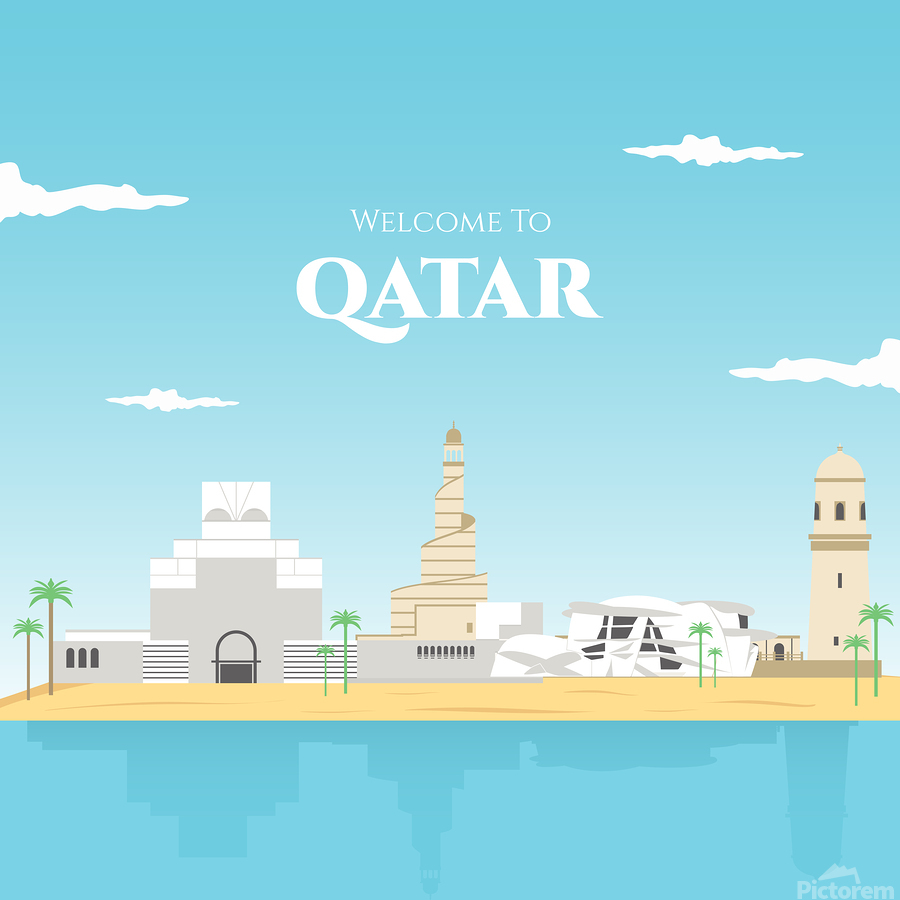 Welcome to Qatar by Point Art Wall Art