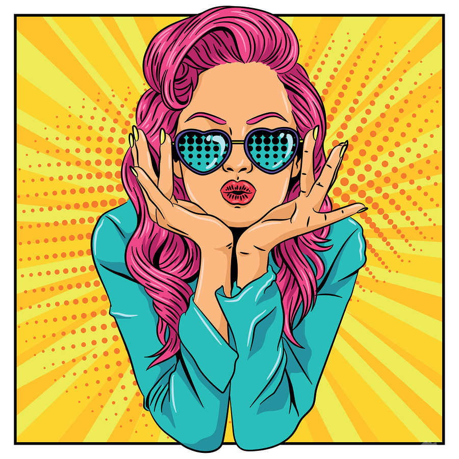 Retro woman by Point Art Wall Art