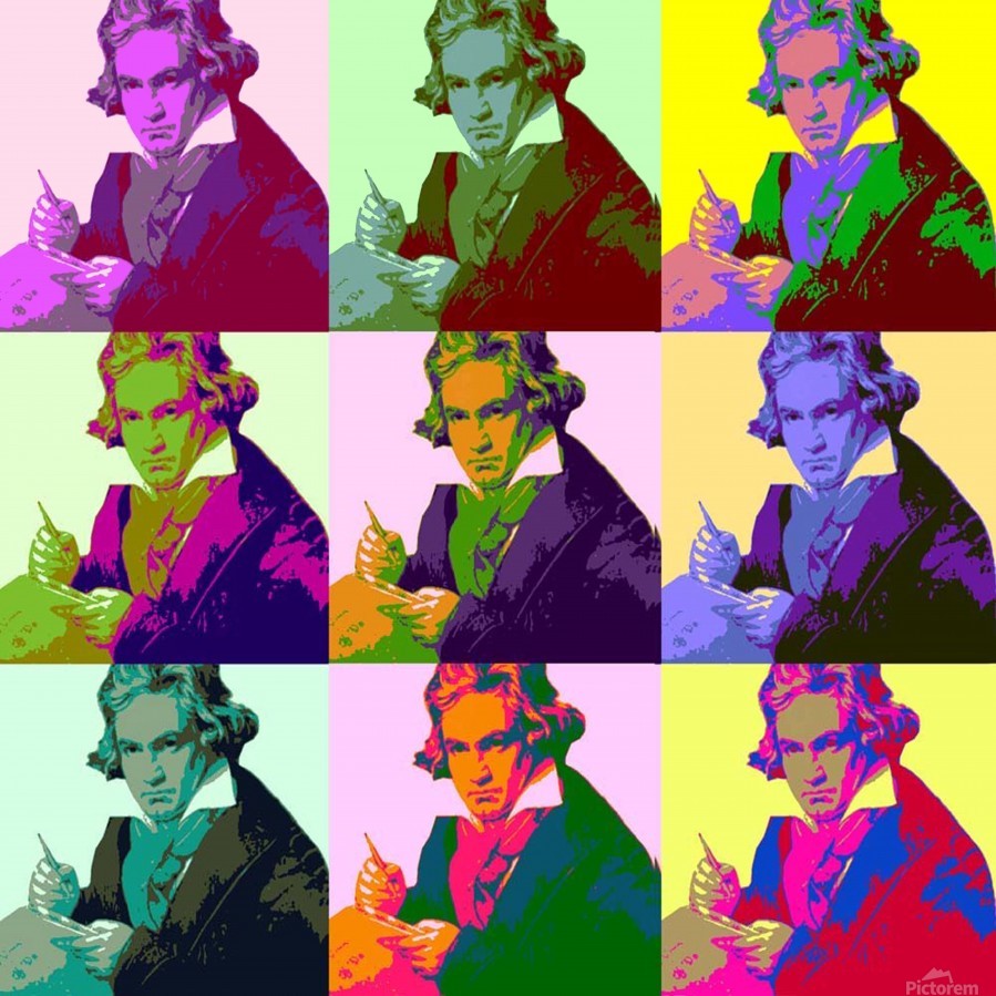 Ludwig Van Beethoven Pop Art by Matthew Lacey Wall Art