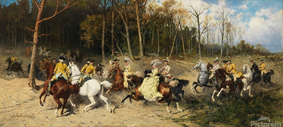 Parforcejagd [1876] by Jan Van Chelminski [1851–1925] par MyCozyFineArt