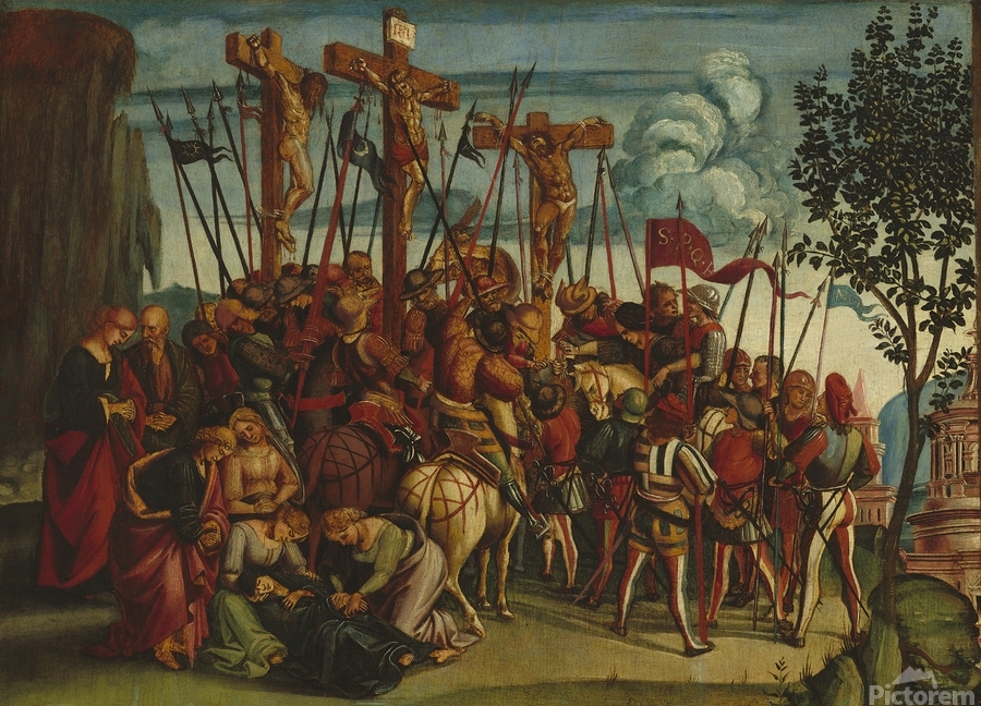 The Crucifixion [c. 1504–1505] by Luca Signorelli [1470–1523] by MyCozyFineArt Wall Art
