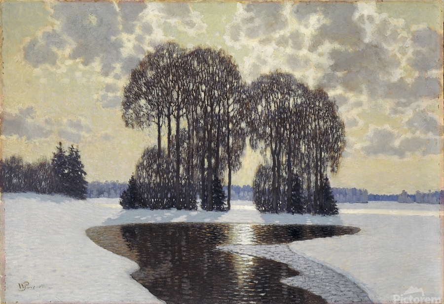 Winter [1910] by Vilhelms Purvītis [1872–1945] by MyCozyFineArt Wall Art