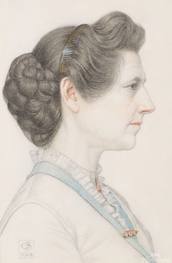 Portrait of a lady in profile [1914] by Joseph Edward Southall [1861 ...