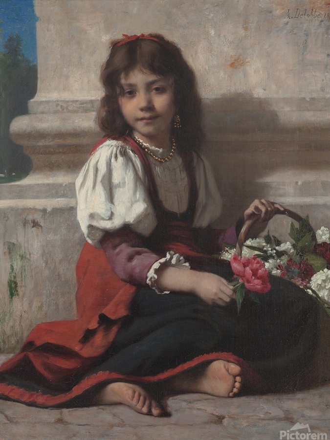 The little flower girl [1877] by François Alfred Delobbe [1835–1920] by ...