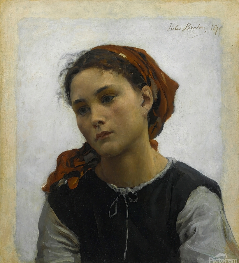 Innocente [1875] by Jules Breton [1827–1906] by MyCozyFineArt Wall Art