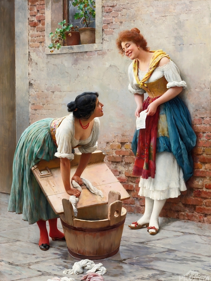 Sharing The News [1904.] by Eugen von Blaas [1843–1931] by ...