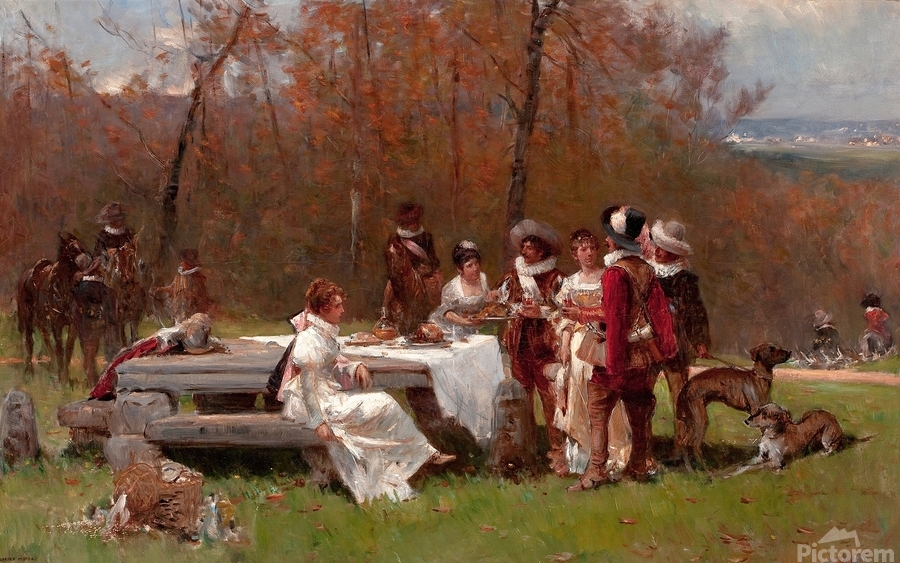 The Gathering by Adrien Moreau [1843–1906] by MyCozyFineArt Wall Art
