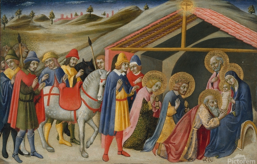 The Adoration of the Magi [ca. 1470] by Sano di Pietro [1406–1481] by MyCozyFineArt Wall Art