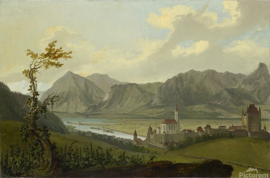 Blick auf Thun mit Stockhornkette und Niesen [1777] by Caspar Wolf ...