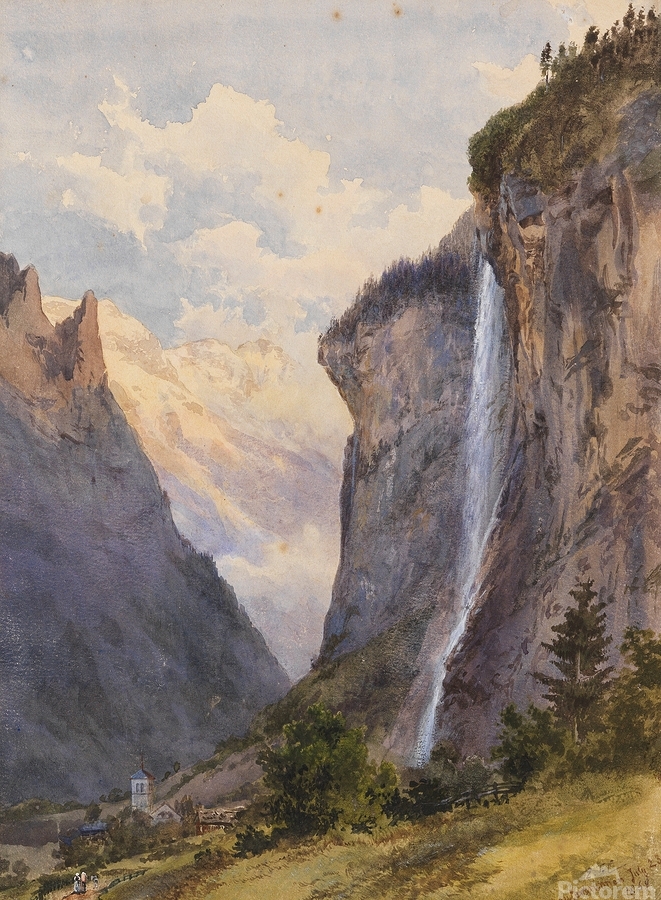 Der Staubbachfall in Lauterbrunnen [Schweiz] [1869] by Edward Theodore ...