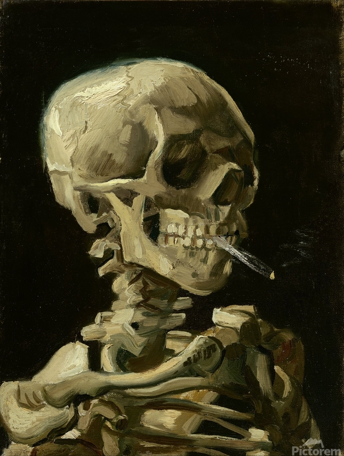 Head Of A Skeleton With A Burning Cigarette by Vincent van Gogh [1853 ...