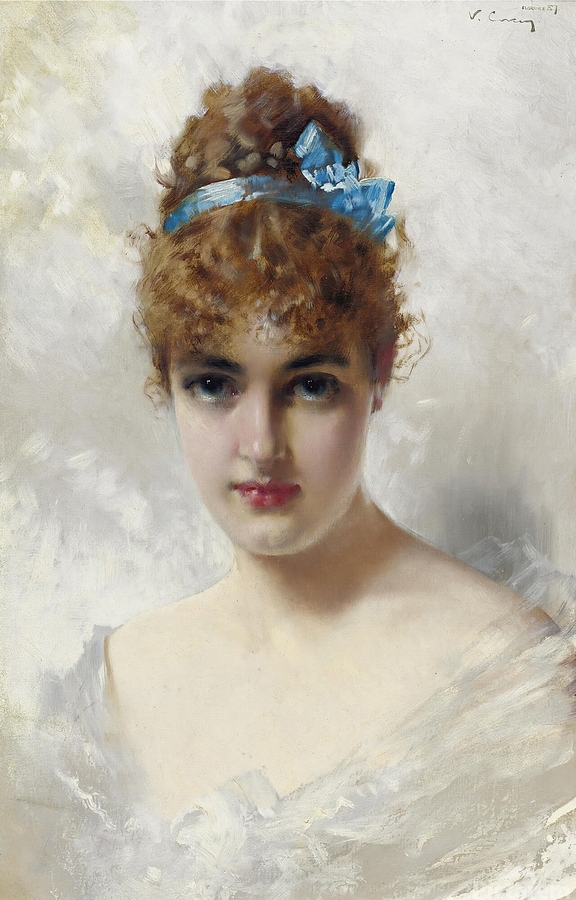 Portrait Of A Young Woman In White [1887] by Vittorio Matteo Corcos ...