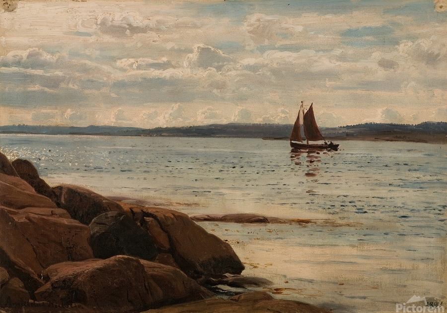 Strandparti. Hvaler [1896] by Amaldus Nielsen [1838–1932] by ...