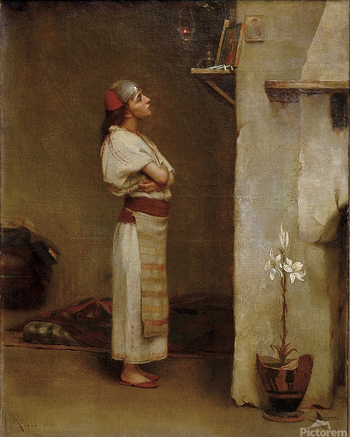 Devotion [1886] by Theodoros Ralli [1852–1909] by MyCozyFineArt Wall Art