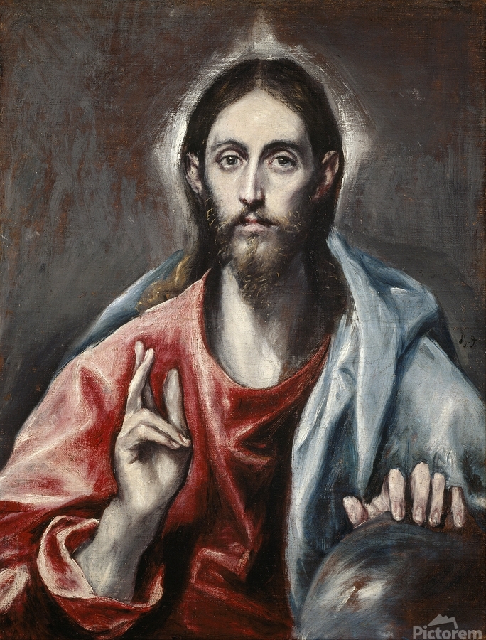 Christ Blessing [‘the Saviour Of The World’] by El Greco [Domenikos Theotokopoulos] [1540–1614 ...