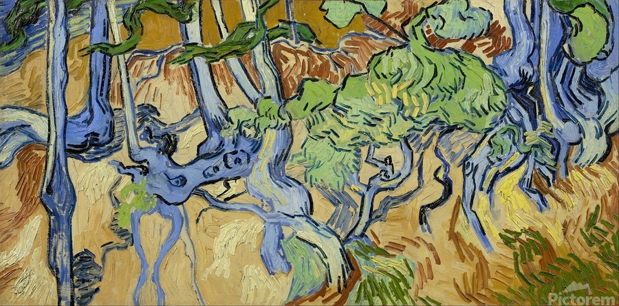 Tree–roots by Vincent van Gogh [1853–1890] by MyCozyFineArt Wall Art