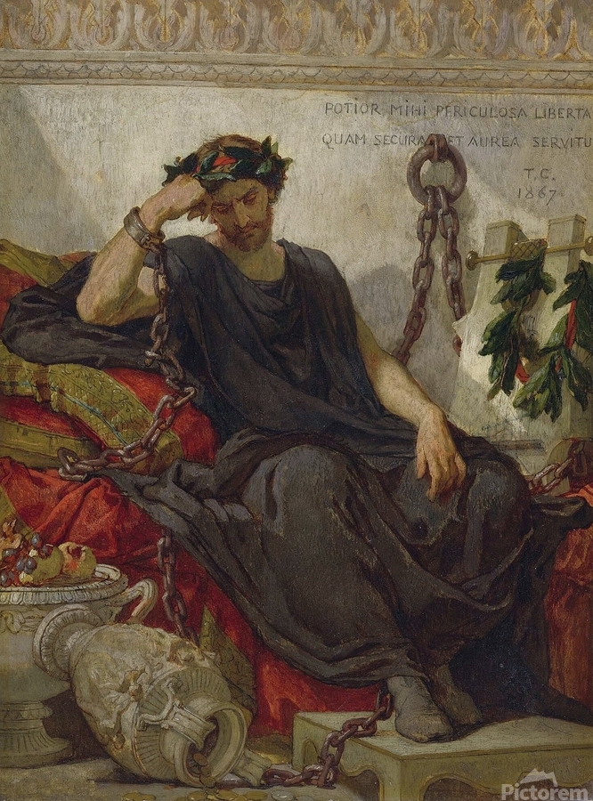 Damocles [1867] by Thomas Couture [1815–1879] by MyCozyFineArt Wall Art