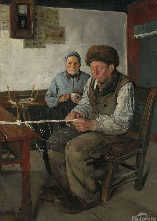 The Net Mender [1880] by Christian Krohg [1852–1925] by MyCozyFineArt ...