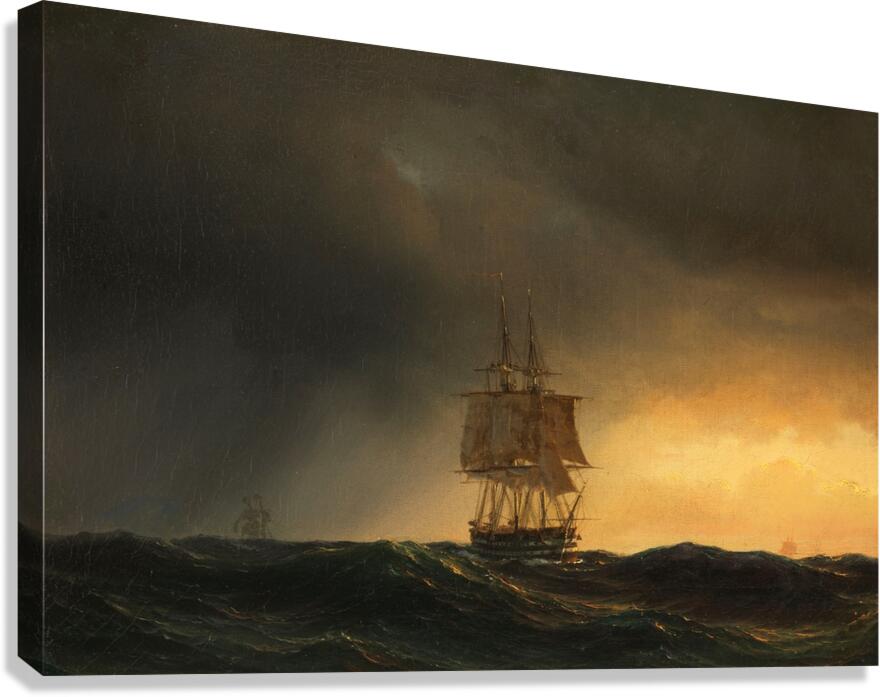 Großer Segler auf hoher See [1850] by Anton Melbye [1818–1875] by ...