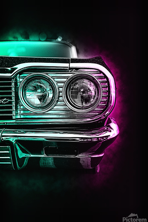 Chevy - Classic Car Neon Poster by Jason Aj Wall Art