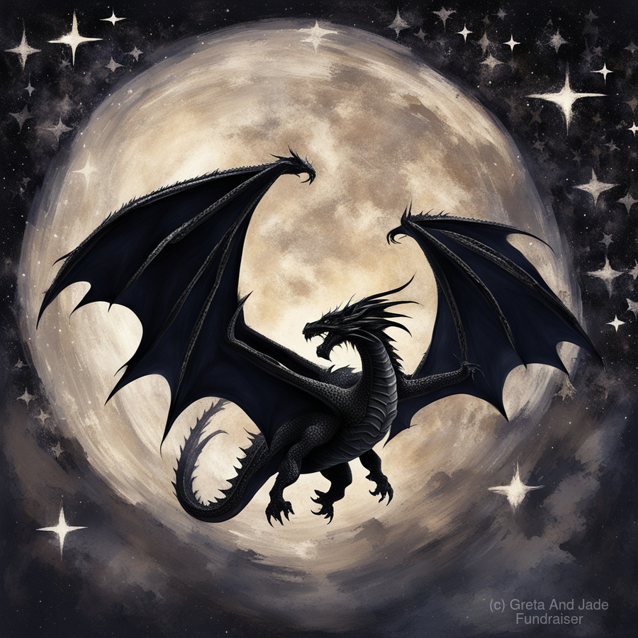 Moon Dragon by Greta And Jade Fundraiser Wall Art