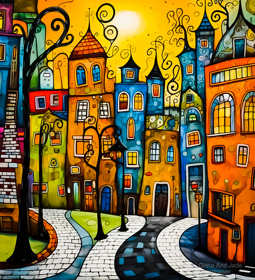 Town by Greta And Jade Fundraiser Wall Art