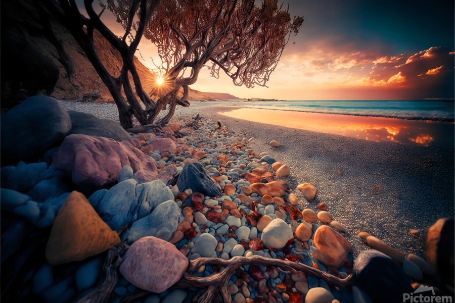 Otherworldly beach and seascape with gemstones2.j by ArtDreamStudio ...