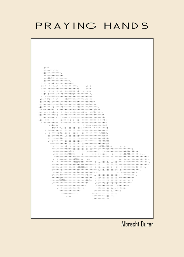 Praying Hands – Albrecht Durer 1508 – Ascii a by Doa Project Wall Art