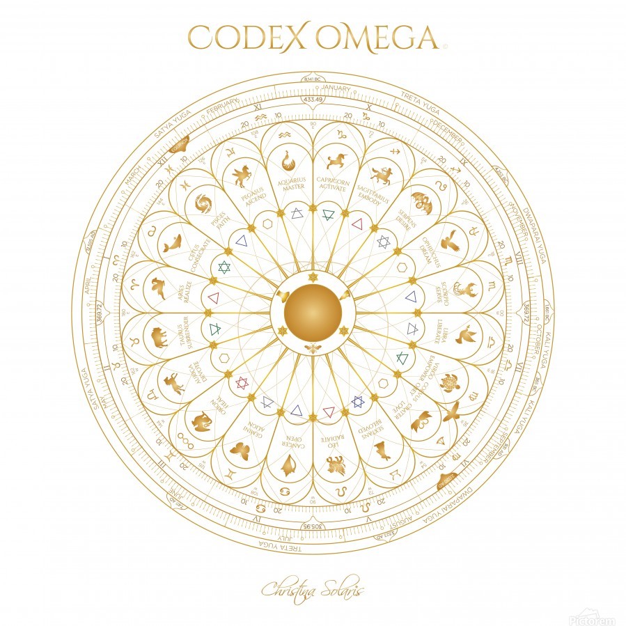 OMEGA CODEX WHITE DIAGRAM: YOUR CUSTOM SIZE by CHRISTINA SOLARIS Wall Art