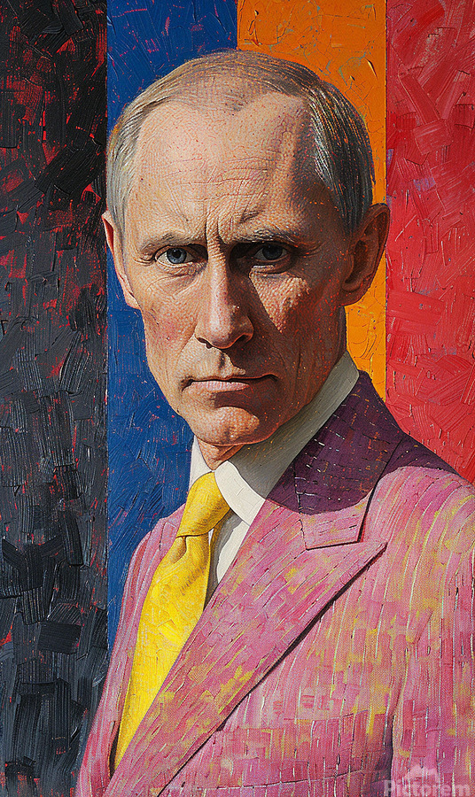 Vladimir Putin Portraiture acrylic oil painting 3 by ASAR STUDIOS Wall Art