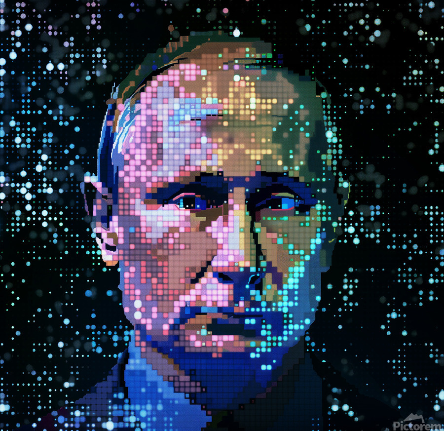 Vladimir Putin A pixelated face with a blue shi 1 by ASAR STUDIOS Wall Art