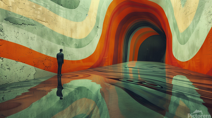 A minimal and weird design with a color scheme c by ASAR STUDIOS Wall Art