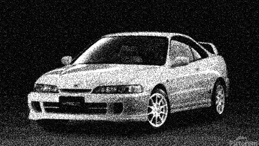 Acura Integra Type R Modern Cars Dotted Art Poster by ASAR STUDIOS Wall Art