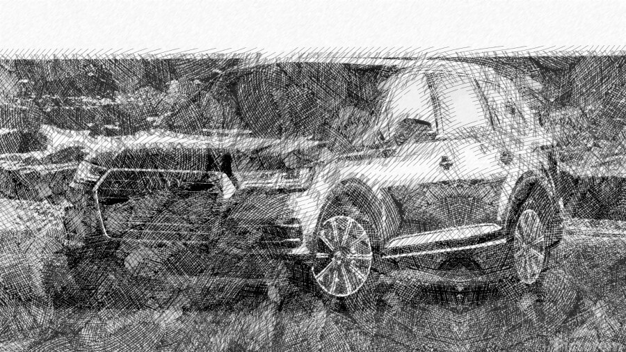 Audi Quattro Q7 Modern Cars Etching Poster by ASAR STUDIOS Wall Art