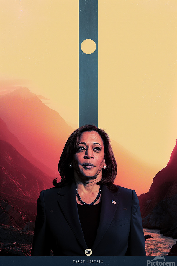 Kamala Harris minimalist minimal primary colors by ASAR STUDIOS Wall Art