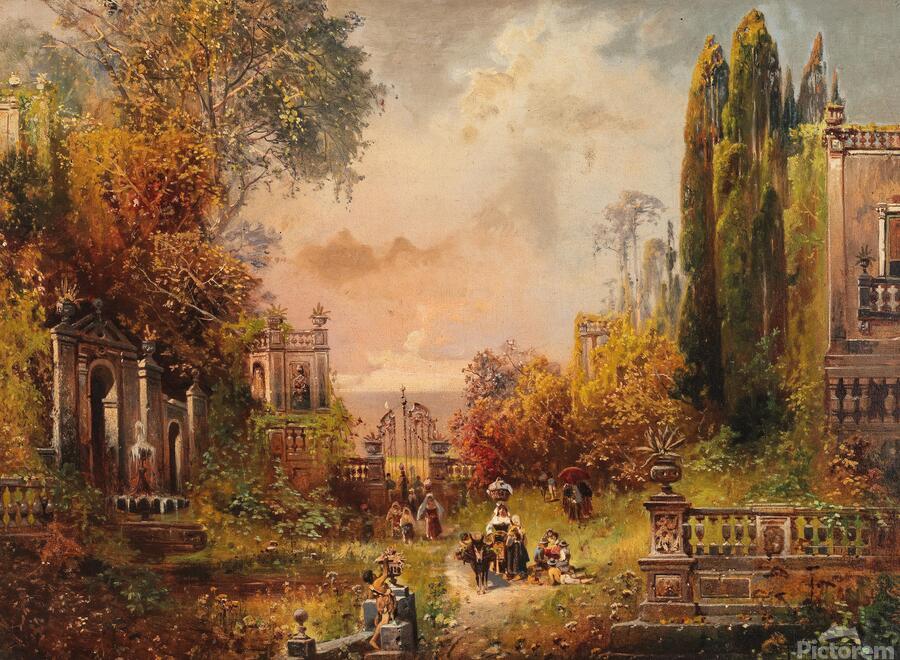 Robert Alott 1850 1910 A Southern Park Landscape by ASAR STUDIOS Wall Art