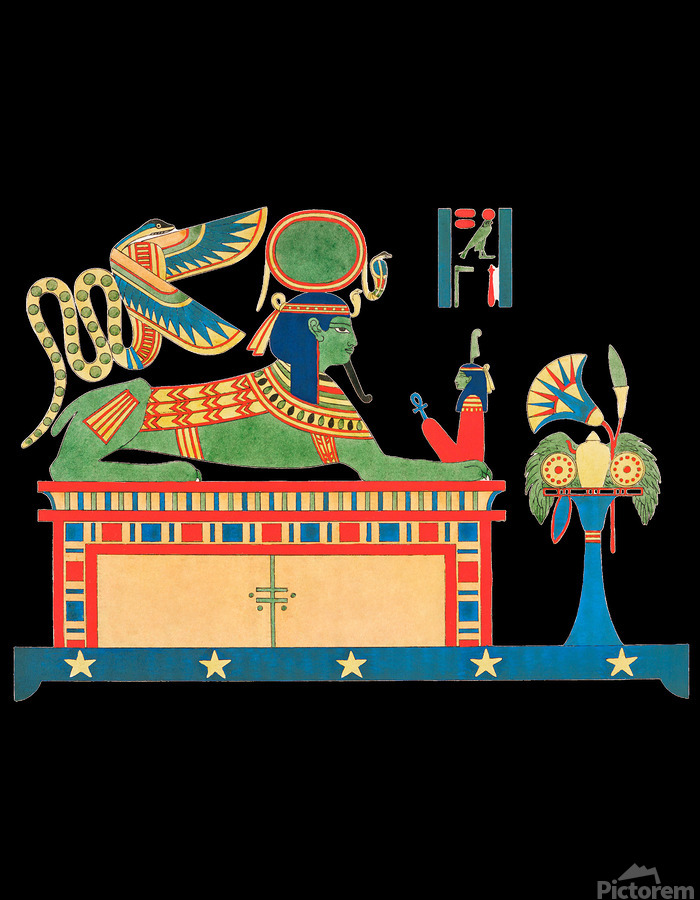 egyptian sphinx goddess drawing by Adriart Wall Art