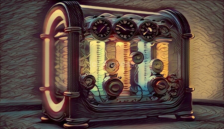 Modern jukebox painting by Aroness Wall Art