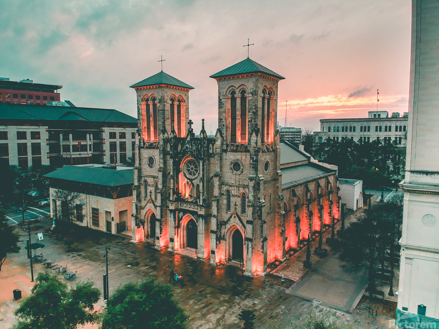 San Fernando Cathedral by Skyline Drone Wall Art
