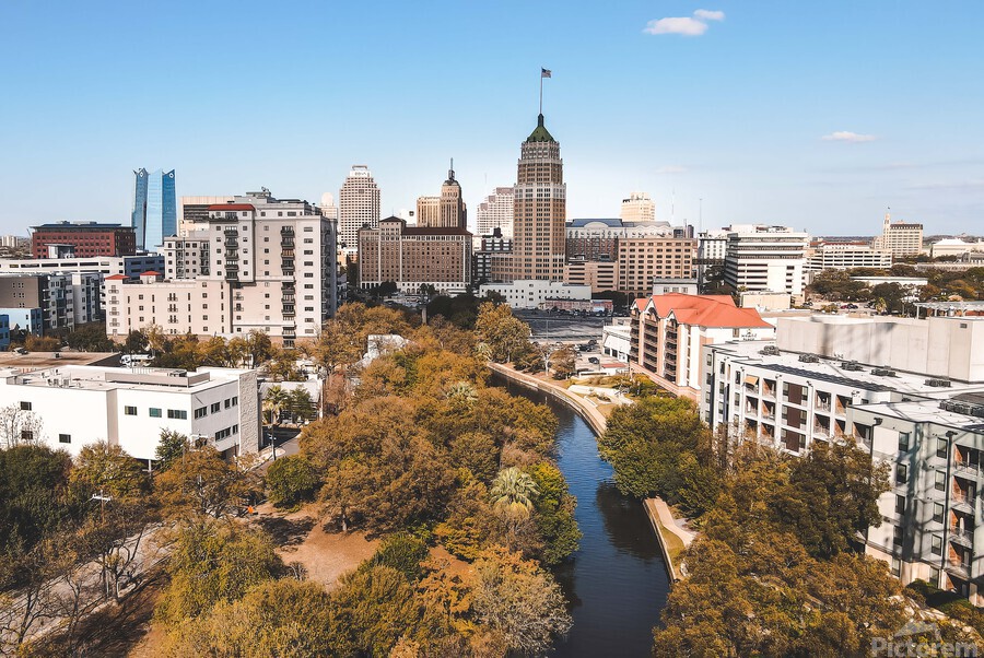 The San Antonio Riverwalk by Skyline Drone Wall Art